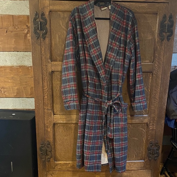 L.L. Bean | Other | Euc Ll Bean Mens Scotch Plaid Sherpalined Robe In ...
